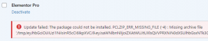 Fix the WordPress Error: "Update failed: The package could not be installed. PCLZIP_ERR_MISSING ...